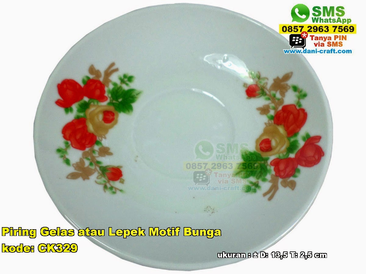 Piring Gelas Atau Lepek Motif Bunga | Souvenir Pernikahan