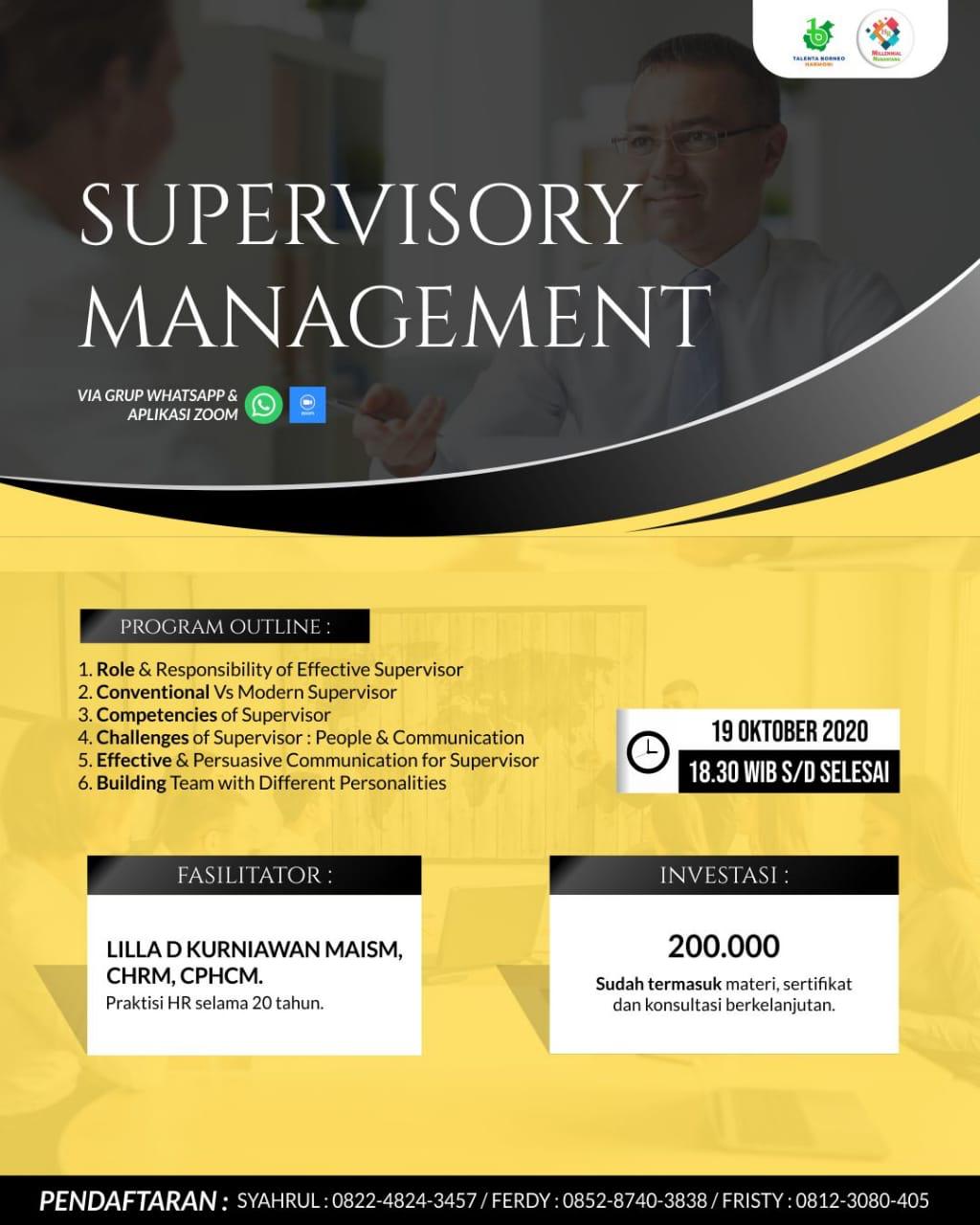 EFFECTIVE SUPERVISORY MANAGEMENT [19 / 10 / 2020]