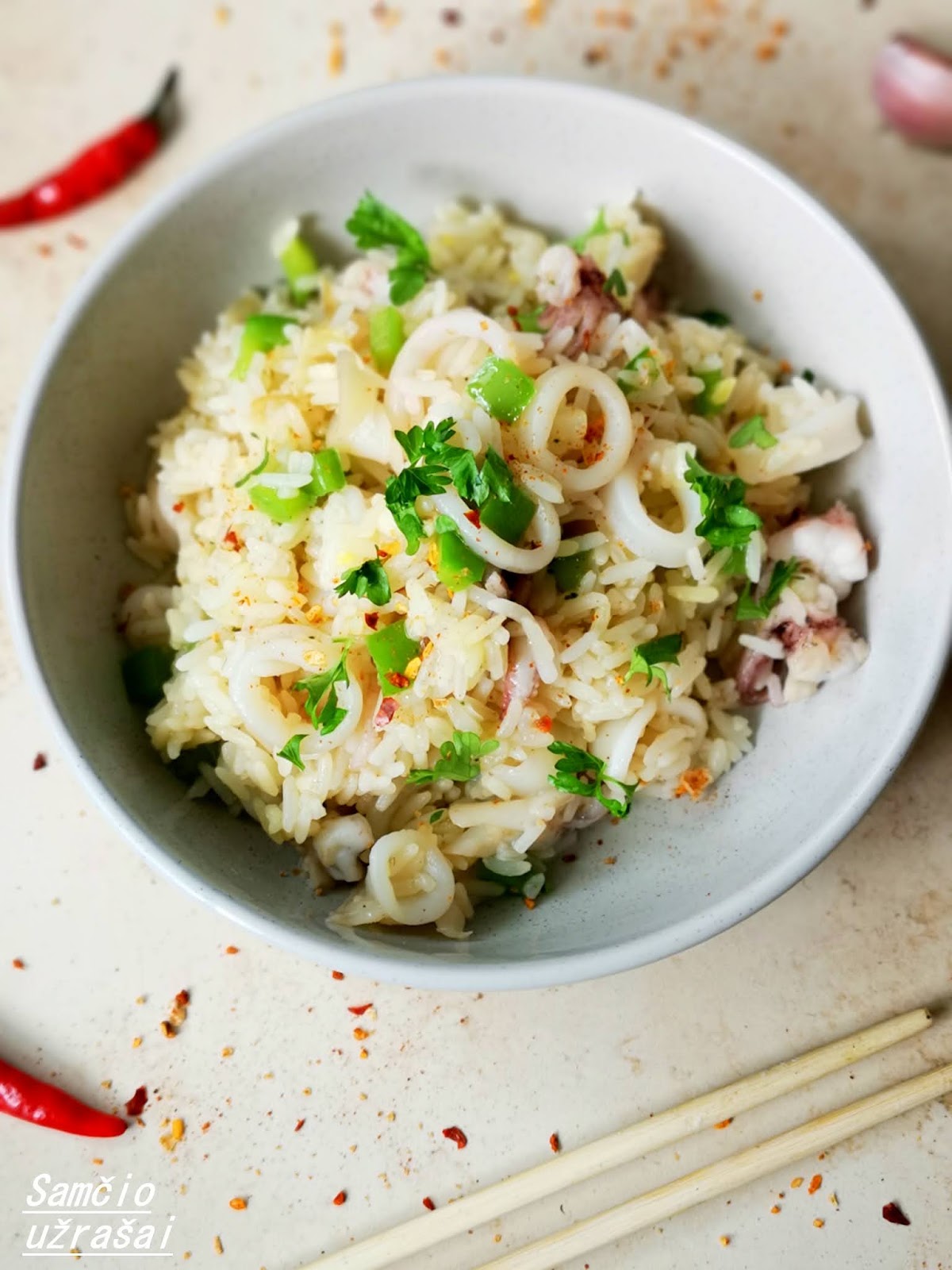 Samčio užrašai: Ryžiai su kalmarais