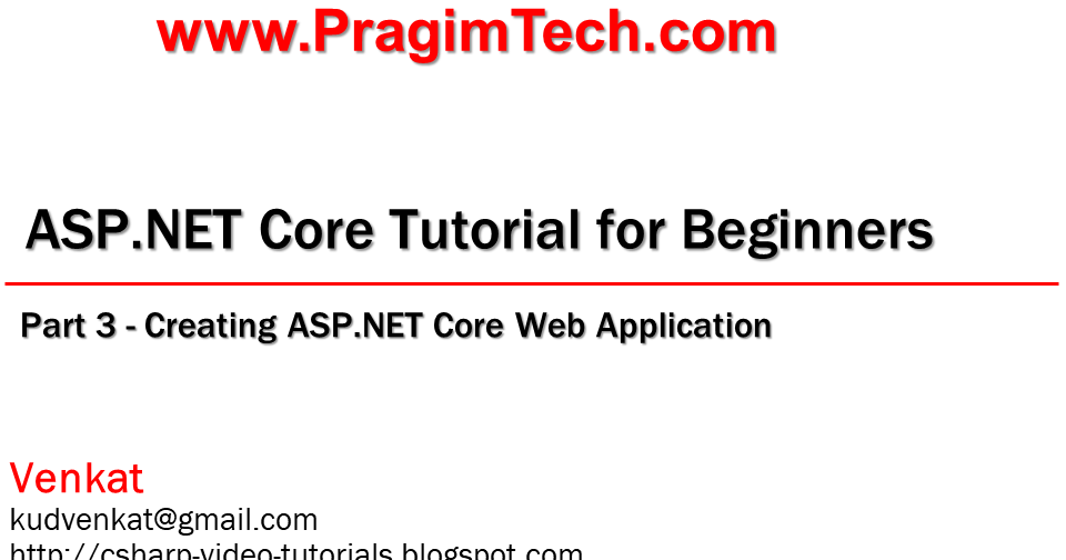 Sql server, .net and c# video tutorial: Creating asp.net core web ...