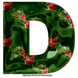 Monica Michielin Alphabets: GREEN WATERMELON FRUIT ALPHABET LETTER PNG ...