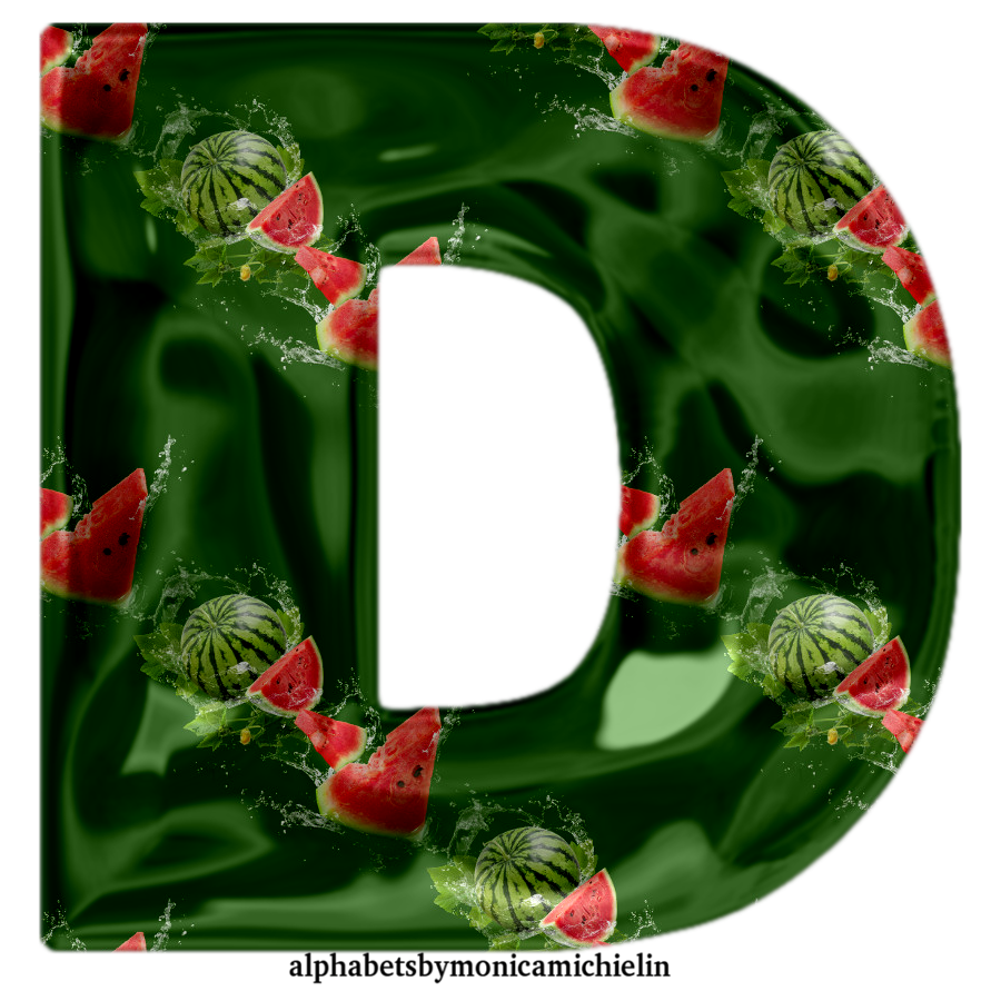 Monica Michielin Alphabets: GREEN WATERMELON FRUIT ALPHABET LETTER PNG ...