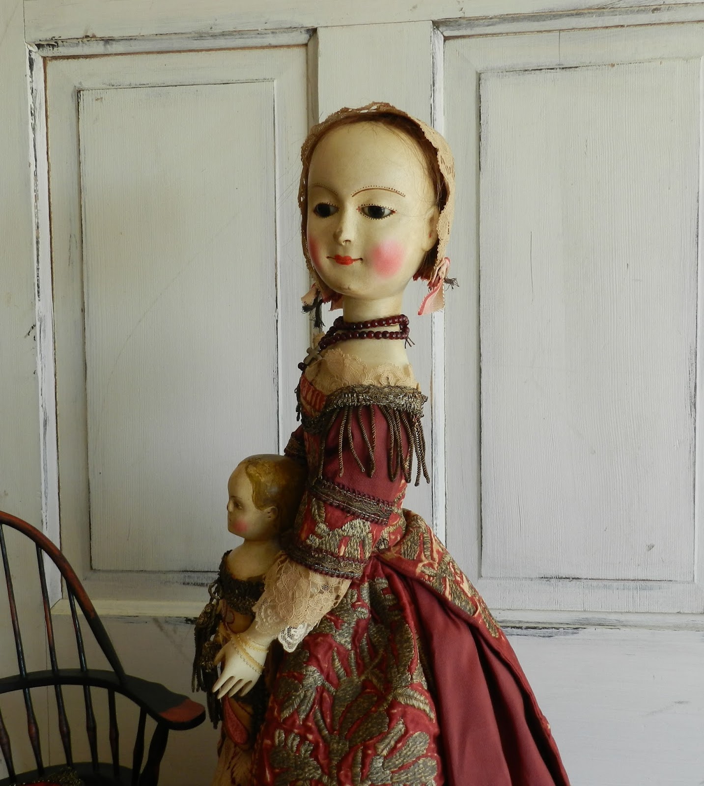 The Old Wooden Sisters: New Queen Anne doll available , 23 1/2"