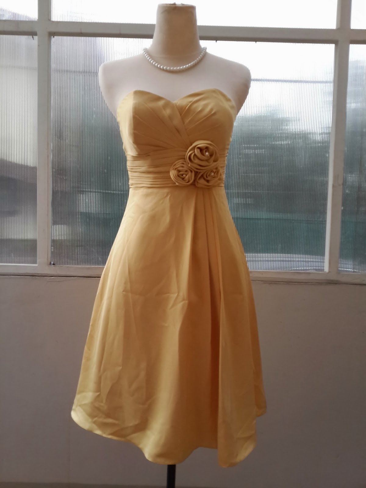 Sewa Gaun Pesta: Gold and Orange Minidres by Sewa Gaun Pesta