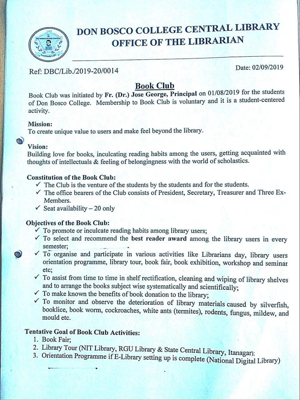 Don Bosco College - Central Library - Itanagar - Arunachal Pradesh ...