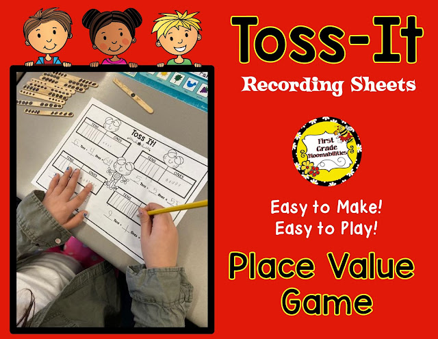 First Grade Bloomabilities: Toss It! Make a Quick Place Value Game
