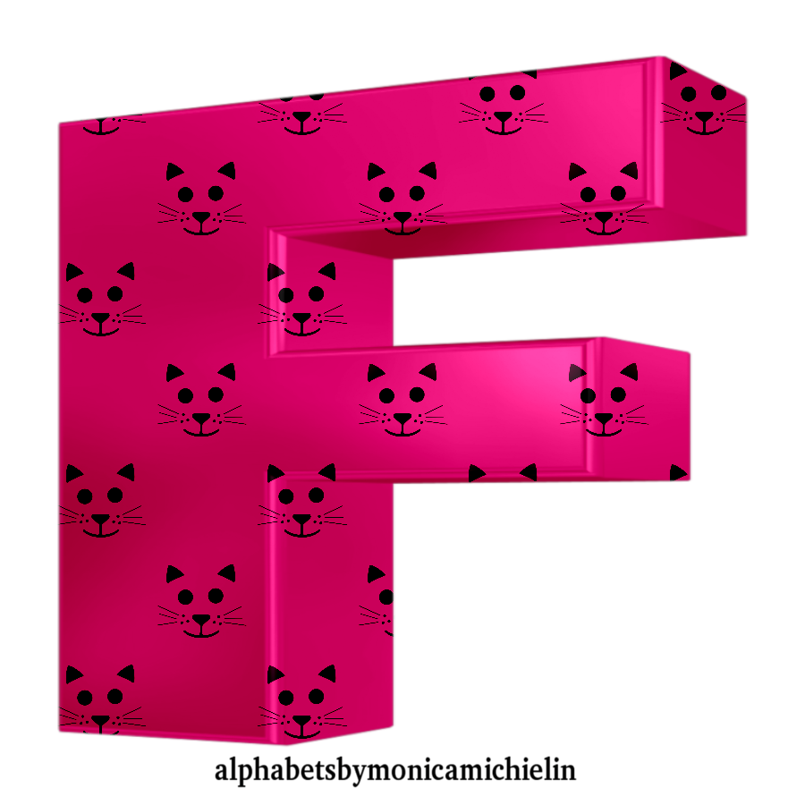 M. Michielin Alphabets: PINK CAT PUPPY ALPHABET, ICONS AND NUMBERS PNG