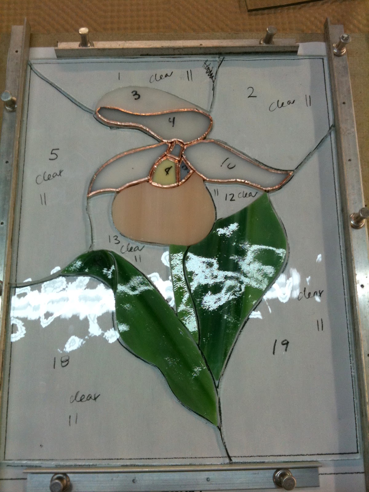 Needle and Spatula: Ladyslipper Stained Glass