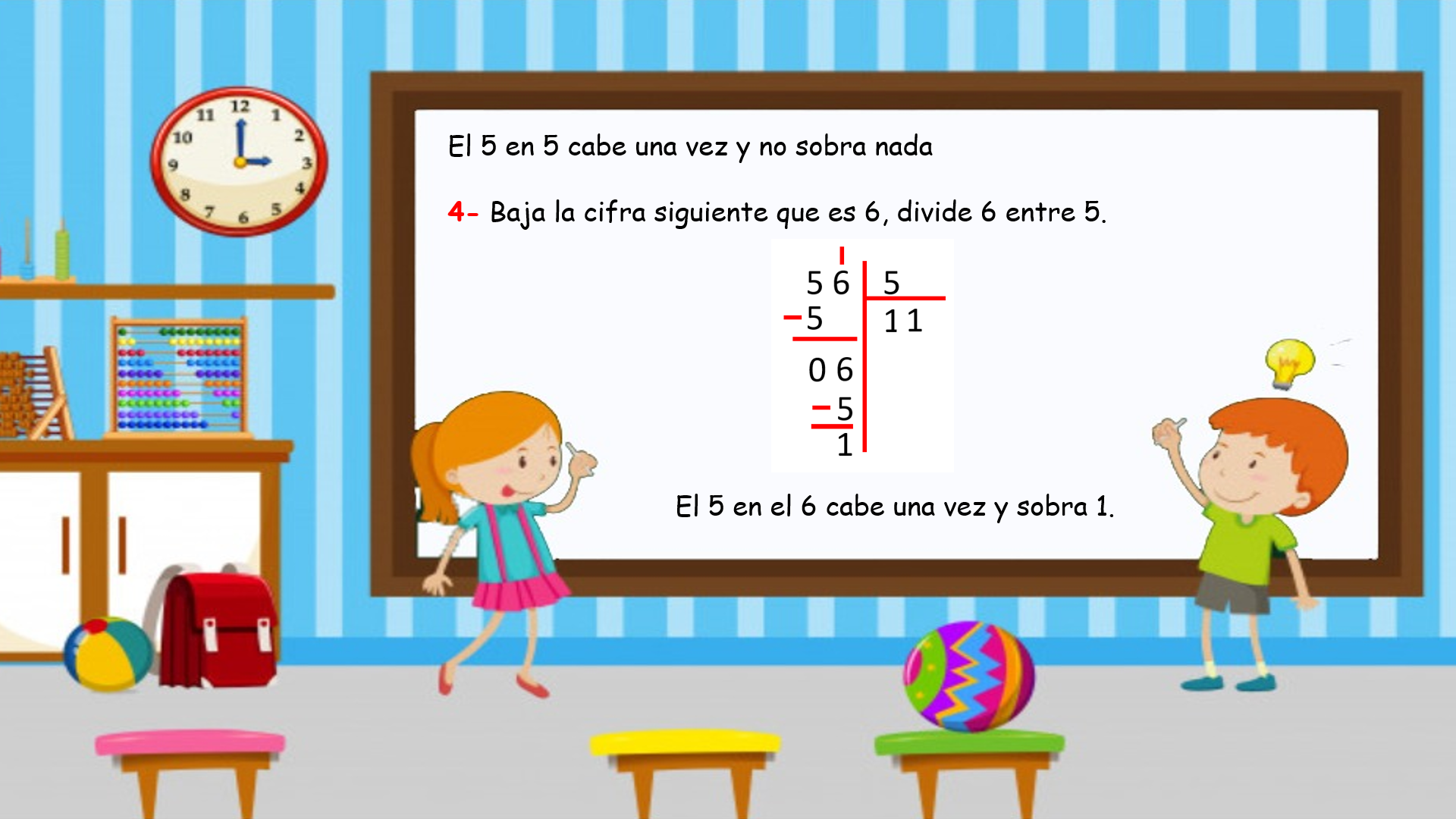 MATEMÁTICAS: ALGORITMO DE LA DIVISIÓN CON DIVIDENDO DE DOS CIFRAS.