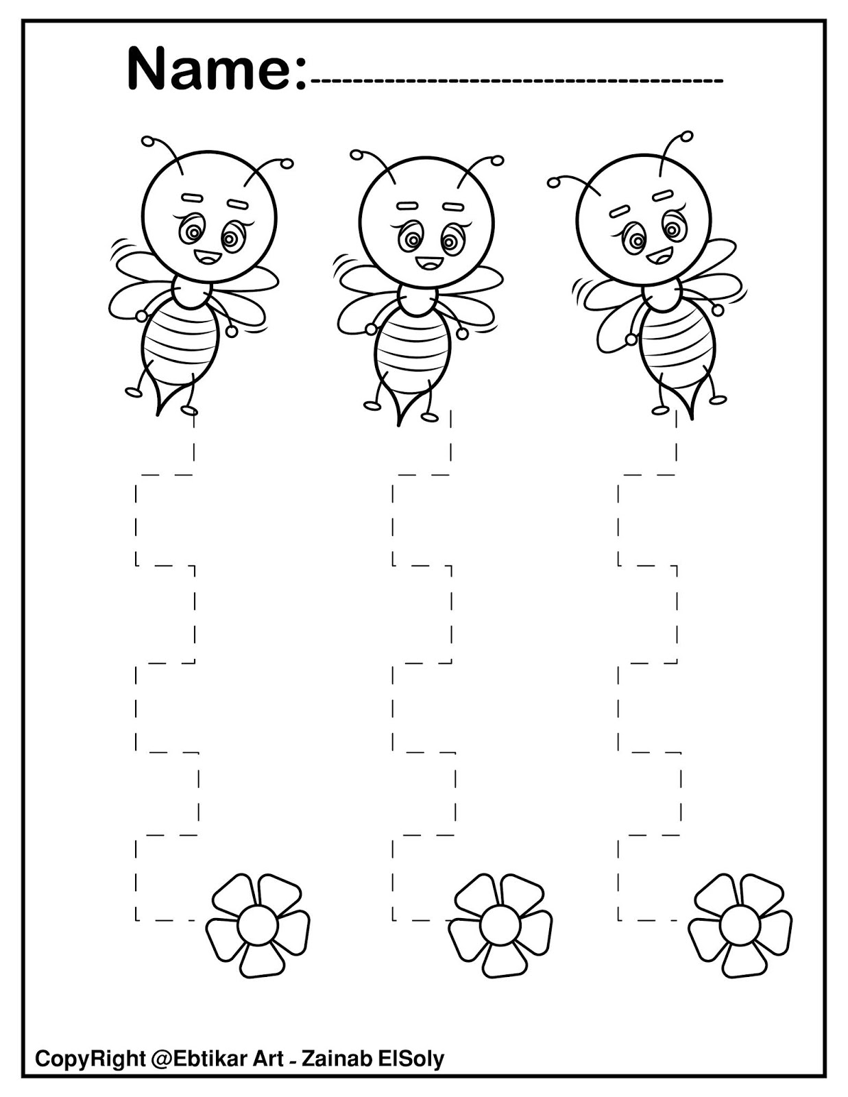 Set of Fine Motor Tracing Bee Activity