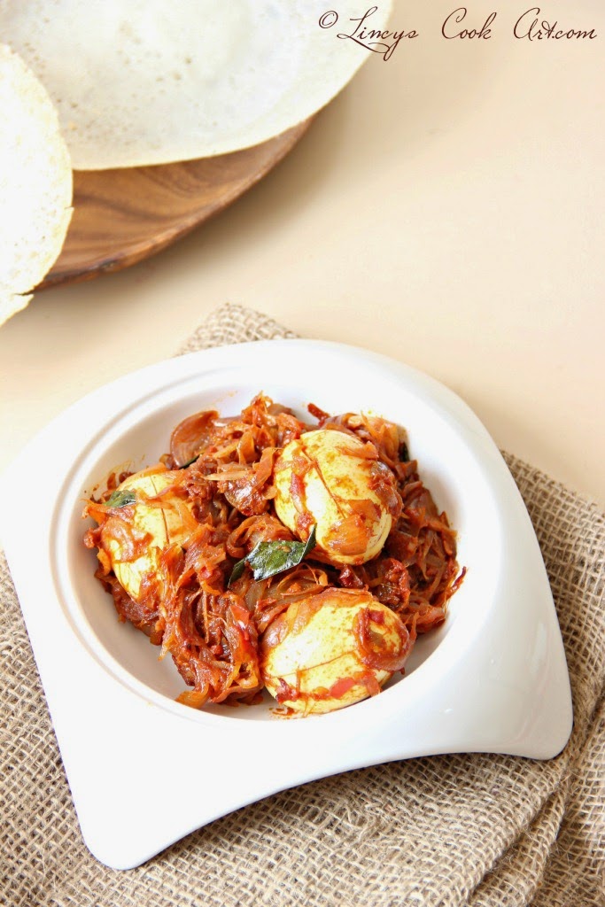 Nadan Egg Roast/ Kerala Mutta Roast/ Side dish for Appam ~ Lincy's Cook Art