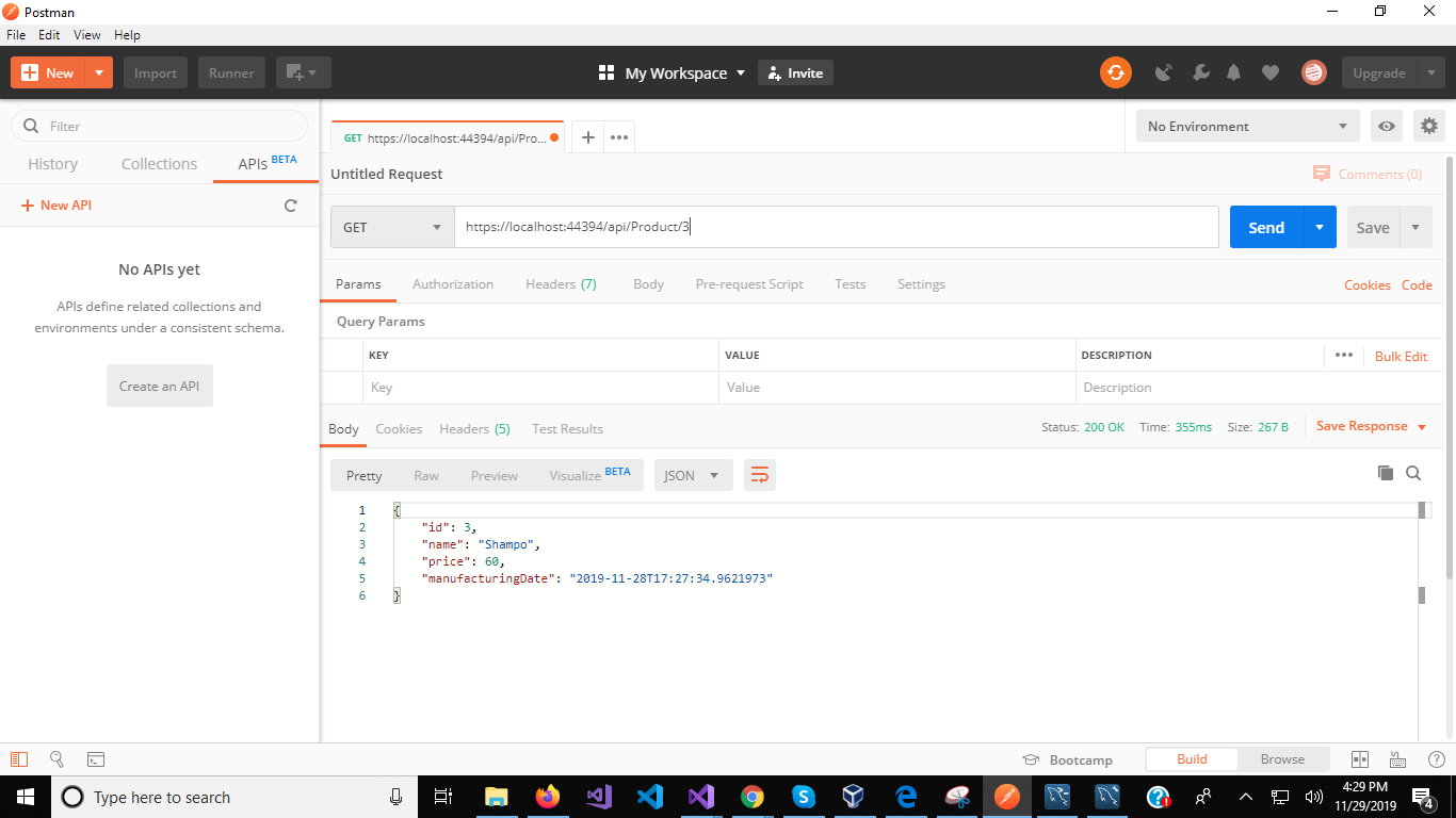 Creating Core Web Api Entity Framework Code First