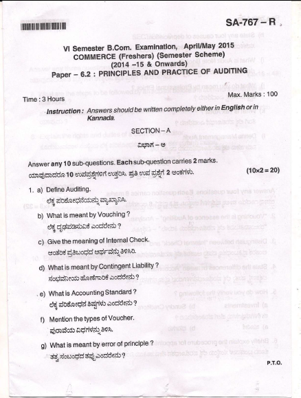Bangalore University B.Com. COMMERCE PAPER -6.2 : PRINCIPLES AND ...