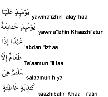 Learn Tajweed and Quraan Free: Example Of [qunti noon] [izhaar] [iqlaab]