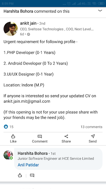 Recent Job Details for QA,WEB DEVELOPER,ANDROID,JAVA,PYTHON and PHP Web Developer