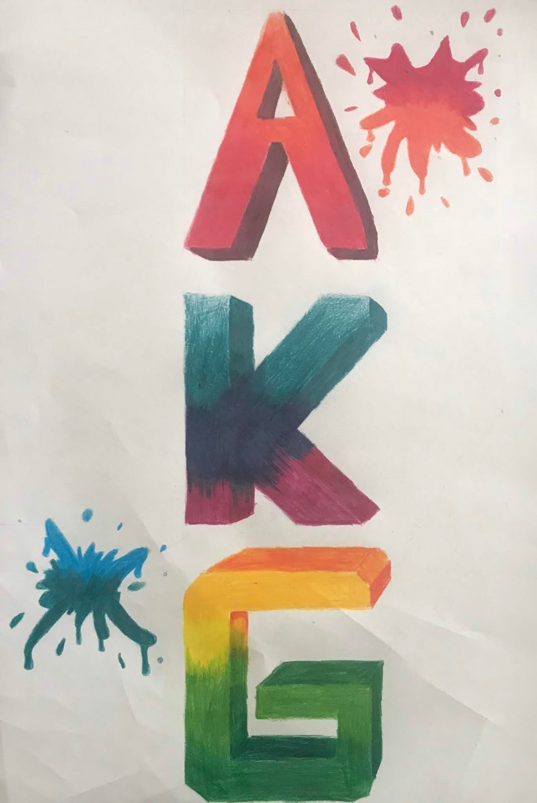 Art 1- 1 Point Perspective Initials