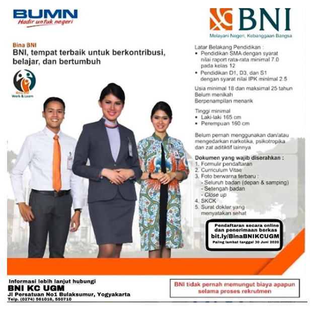 Lowongan Pekerjaan Bina Bank BNI Tingkat SMA D3 S1 Tahun 2020 - Rekrutmen Lowongan Kerja CPNS ...