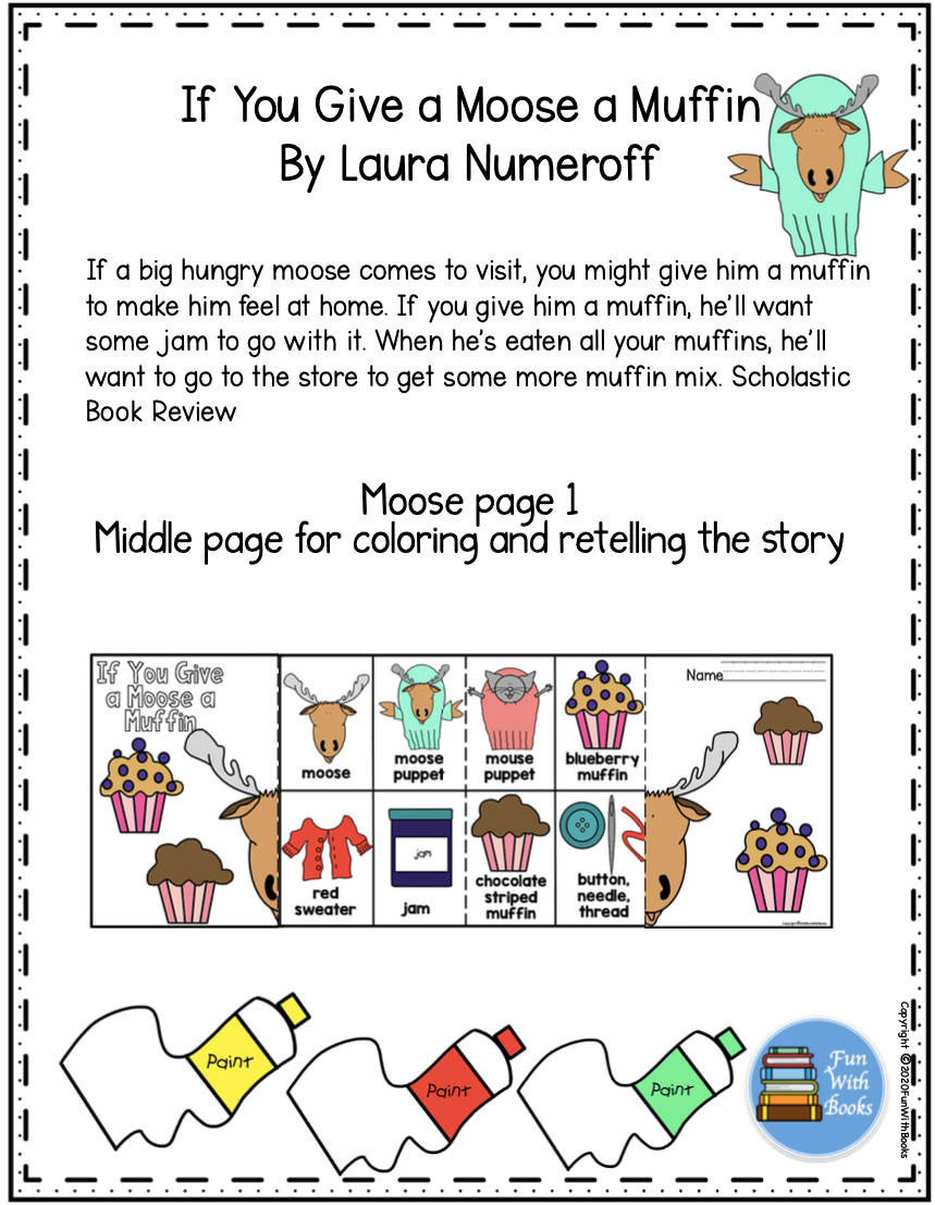 IF YOU GIVE A MOOSE A MUFFIN BOOK CRAFT ~ Book Units by Lynn