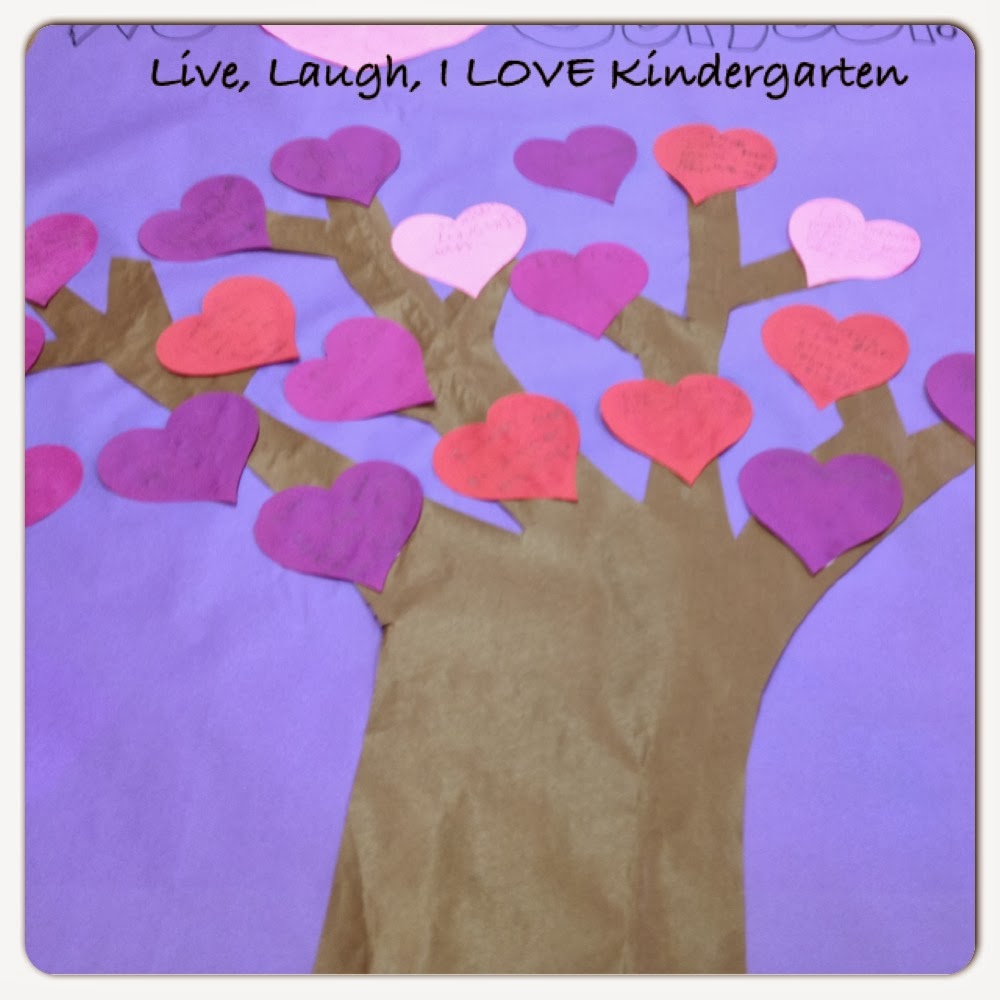 I glued our hearts to our tree.