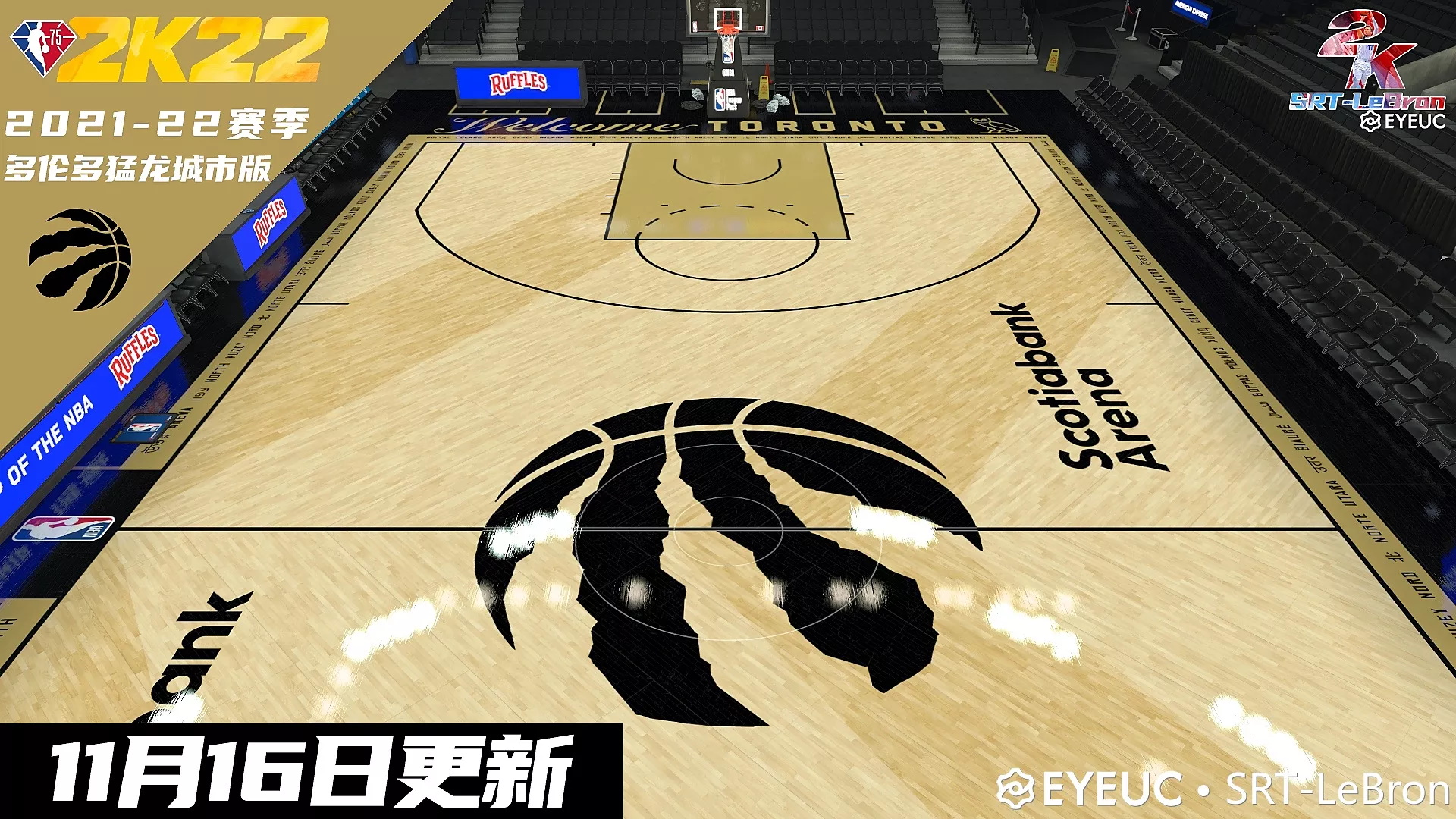 NBA 2K22 2021-22 Toronto Raptors City Edition Court V2.5 by SRT-LeBron