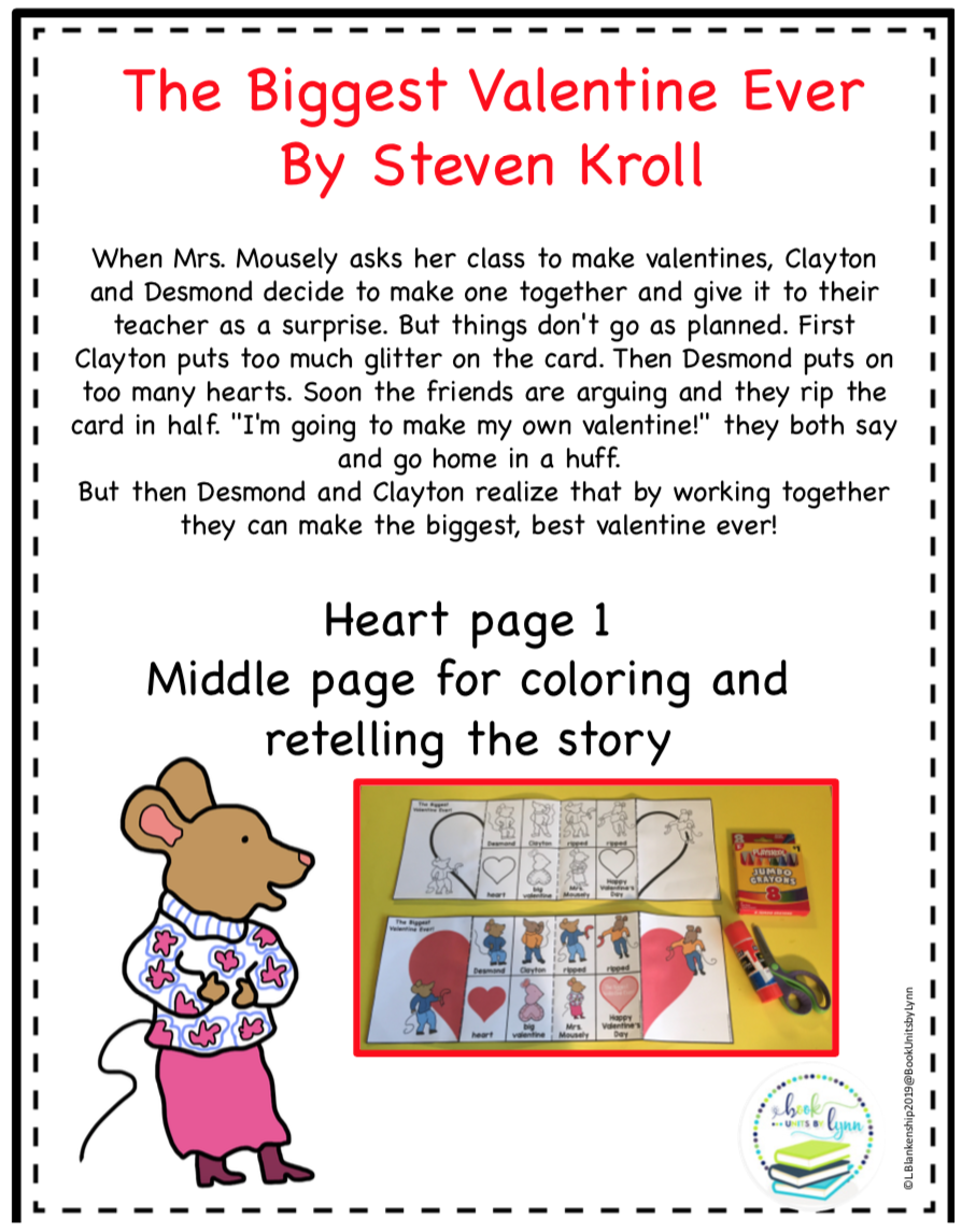 THE BIGGEST VALENTINE EVER BOOK CRAFT ~ Book Units by Lynn