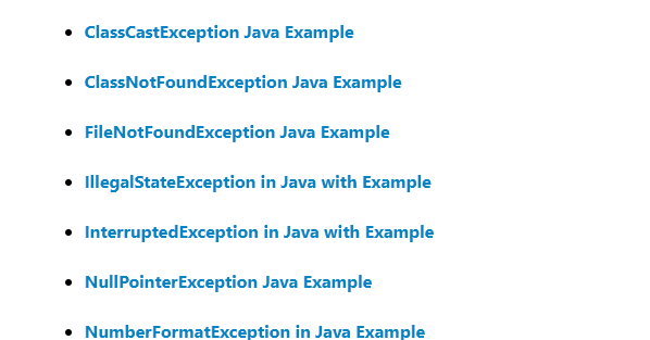 Java Built-in Exceptions with Examples