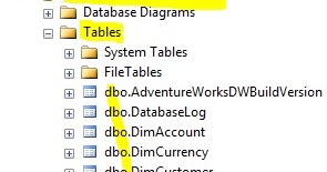 Microsoft Business Intelligence: Get the list all tables in a sql ...