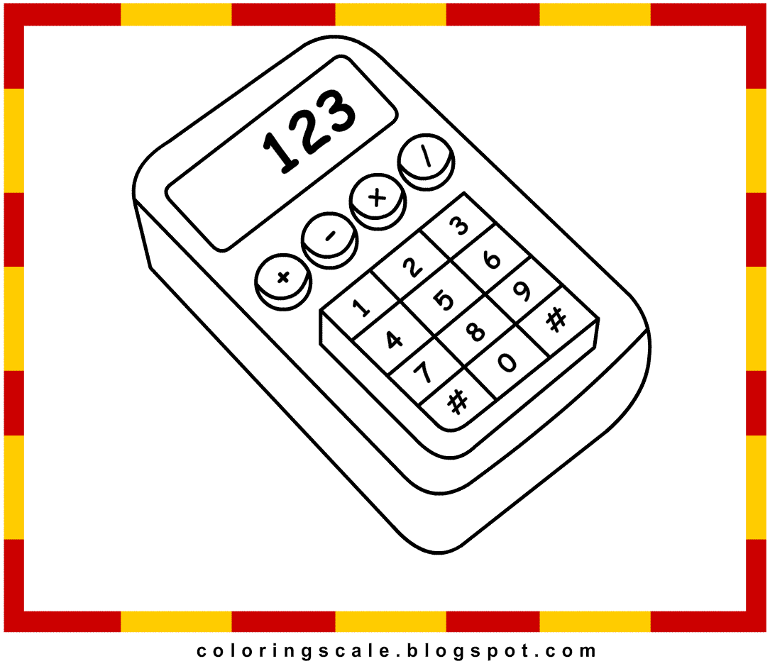 Coloring Pages Printable for kids: Calculator Coloring pages for kids