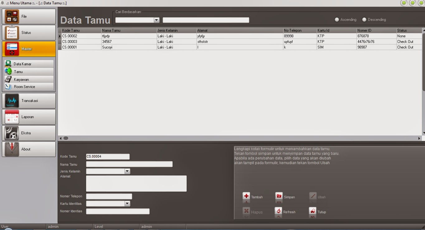 Program Reservasi Hotel Sederhana Dengan Delphi | TUTORIAL DELPHI DAN ...