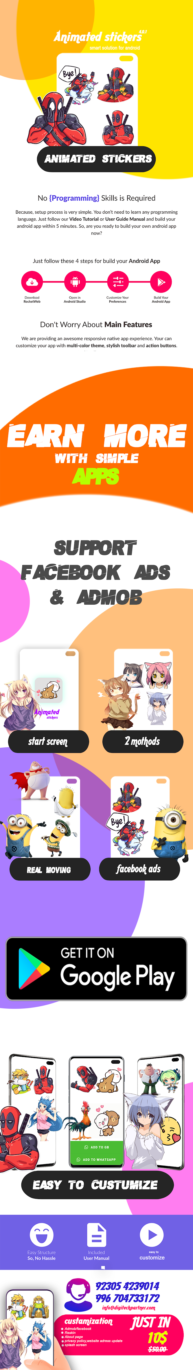 Animated Stickers for whatsapp 100% Working with 300+ free stickers by ...