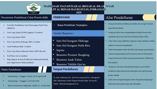 Informasi & Brosur PPDB | MTs Al-Irsyad Al-Islamiyyah Haurgeulis