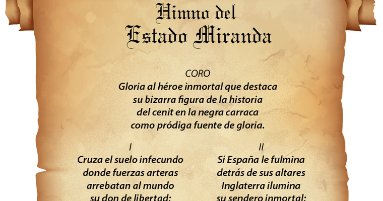El Estado Miranda - Recursos del Estado - Simbolos Patrios - Himno
