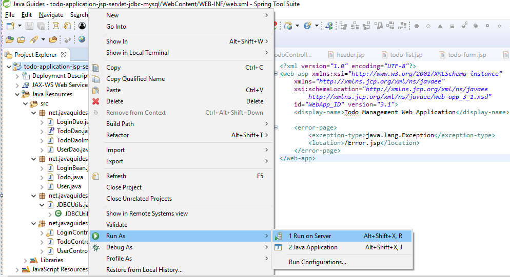 JSP Servlet Tutorial - Project Development Example in Eclipse