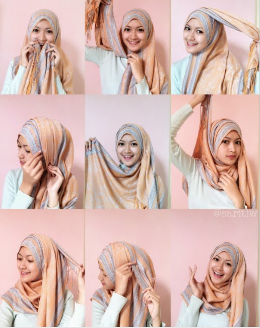 Tutorial Hijab Modern Pashmina Simple