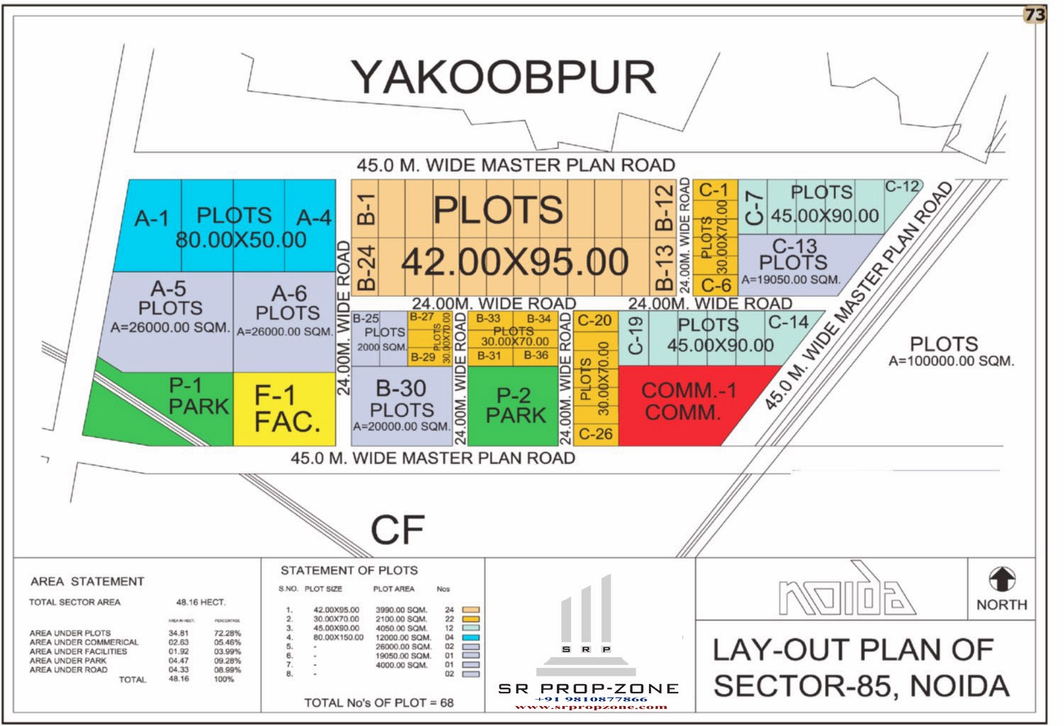 Layout Plan of Noida Sector-85 HD Map