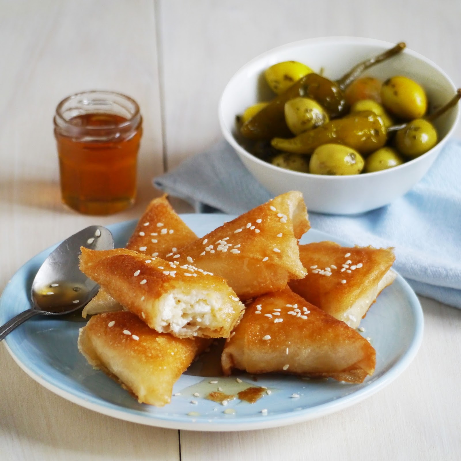 The Food Trotter: Feta Brick Pastries with honey & sesame / Brick de ...