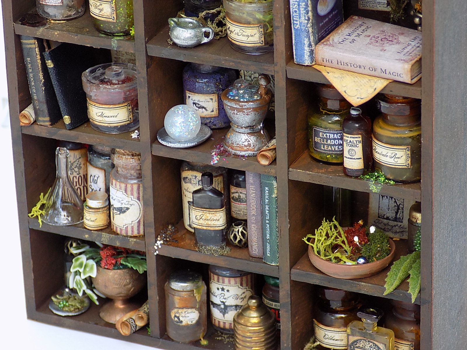 flew the coop: Mini Potions and Herbology Cabinet