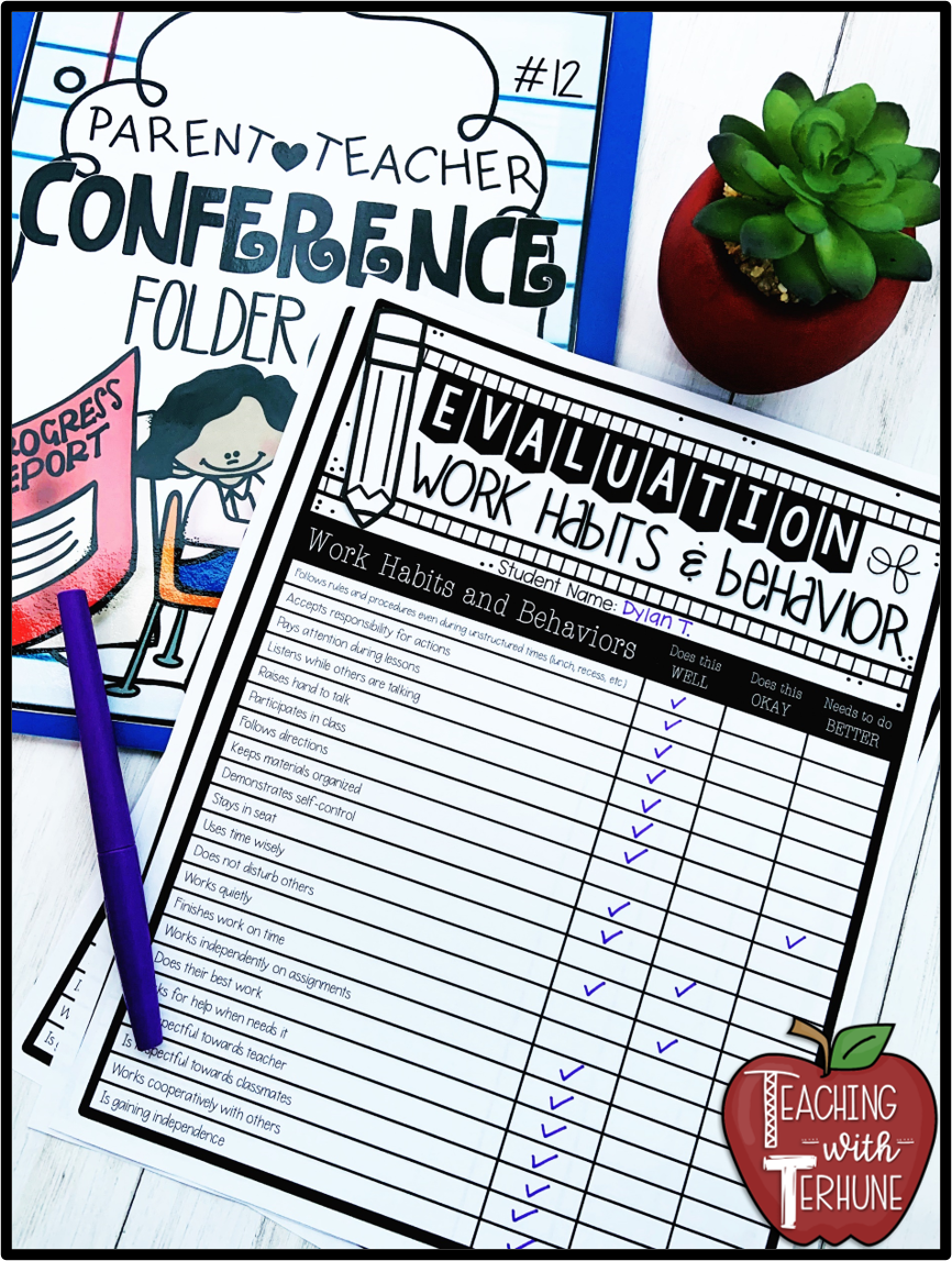 Teaching With Terhune: Student Behavior Checklist - Great to use at ...