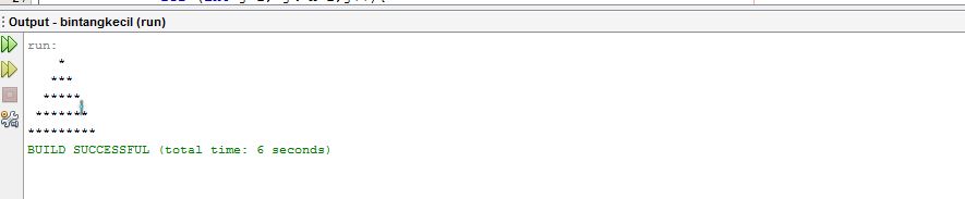 Java OOP(Looping Membuat Piramida Segitiga dan Piramida Segitiga terbalik dengan Simbol Bintang)