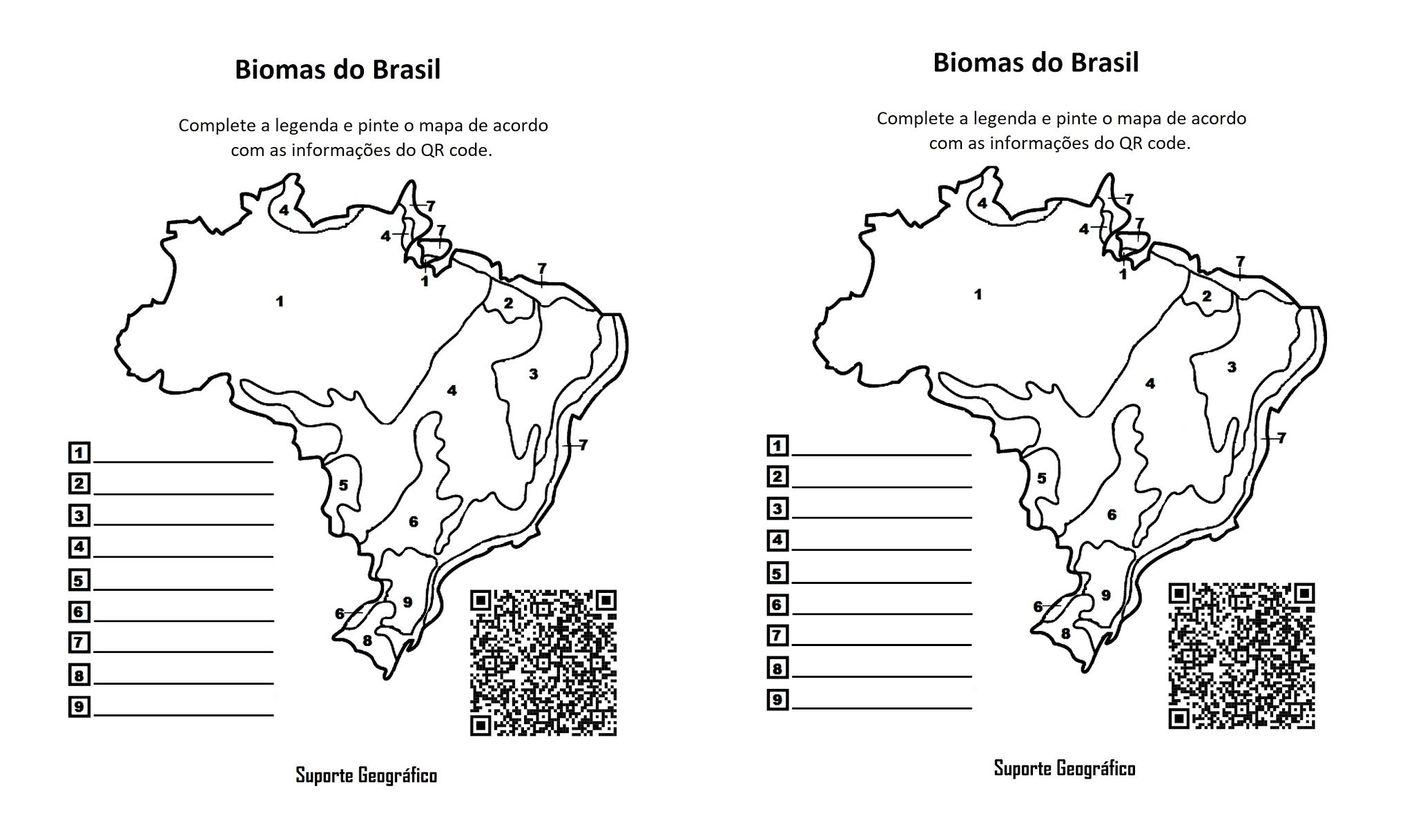 Mapa Dos Biomas Brasileiros Para Colorir - LIBRAIN