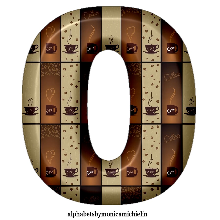 M. Michielin Alphabets: COFFEE ALPHABET ARIAL LETTER 'BROWN CUPS OF ...