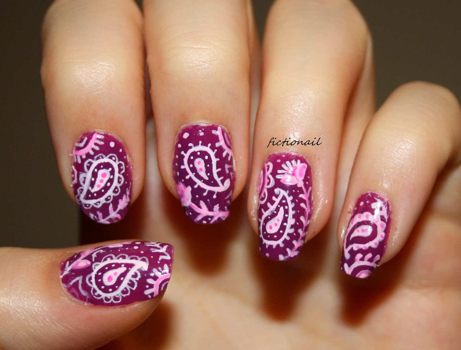 Purple Paisley Nails