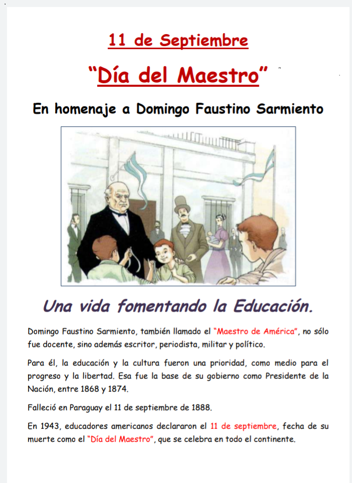 11 DE SEPTIEMBRE: "DÍA DEL MAESTRO"