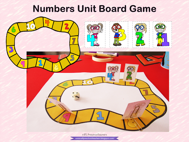 ESL/EFL Preschool Teachers: Numbers Theme Cutouts and Games for ...