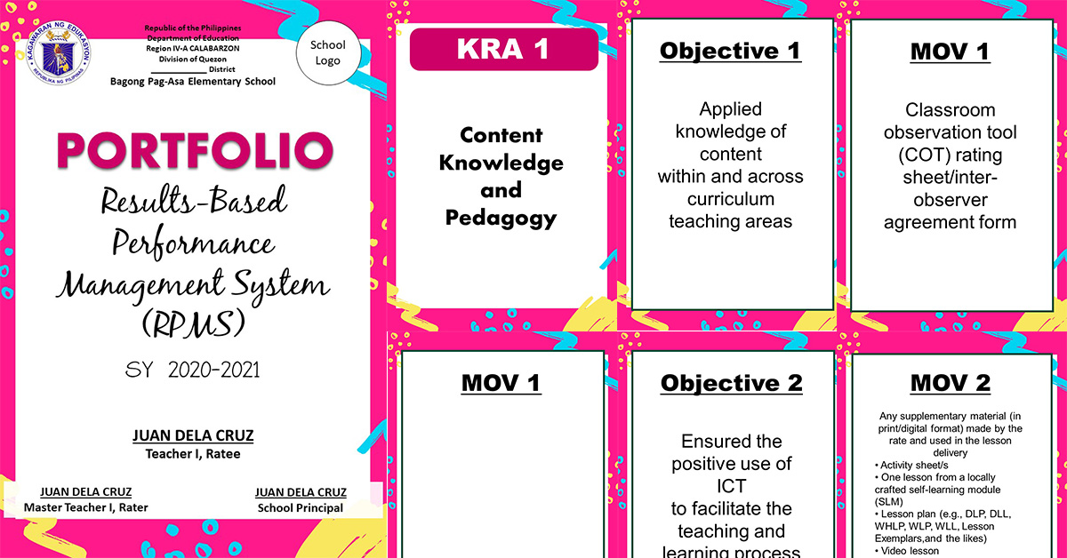 NEW RPMS E-PORTFOLIO FOR TEACHERS (DESIGN 11) FREE DOWNLOAD - Complete ...