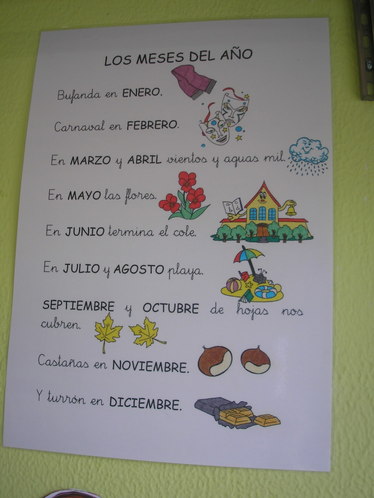 E.I. 3 AÑOS A: "OSITOS": POESÍA: "LOS MESES DEL AÑO"