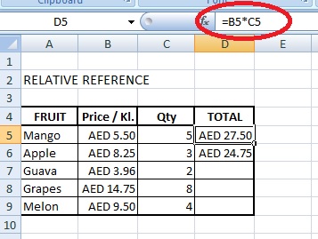 Teacher's Corner: MS EXCEL- Relative Reference and Absolute Reference