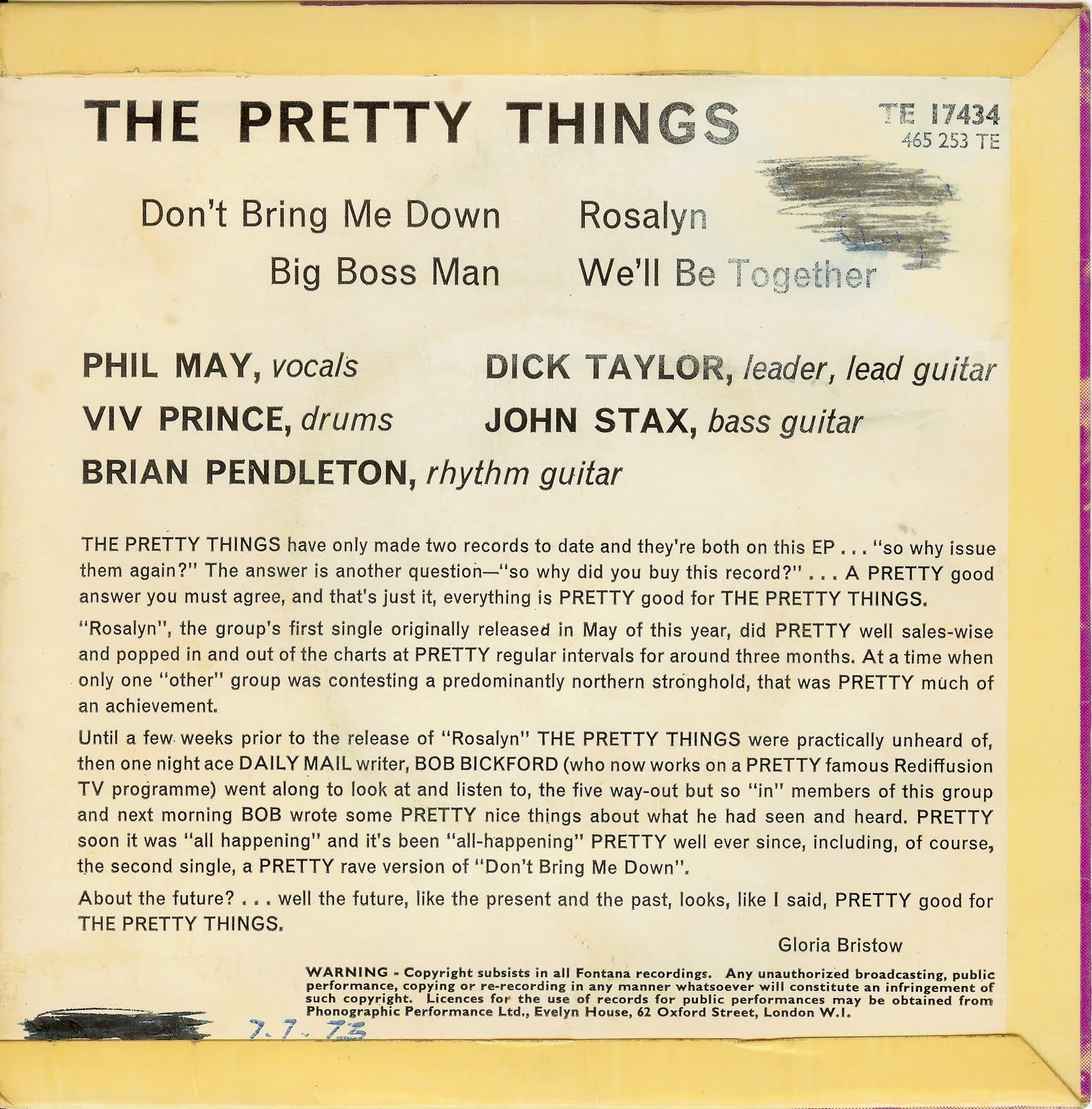 Record Collector's Journal: Pretty Things And Small Faces