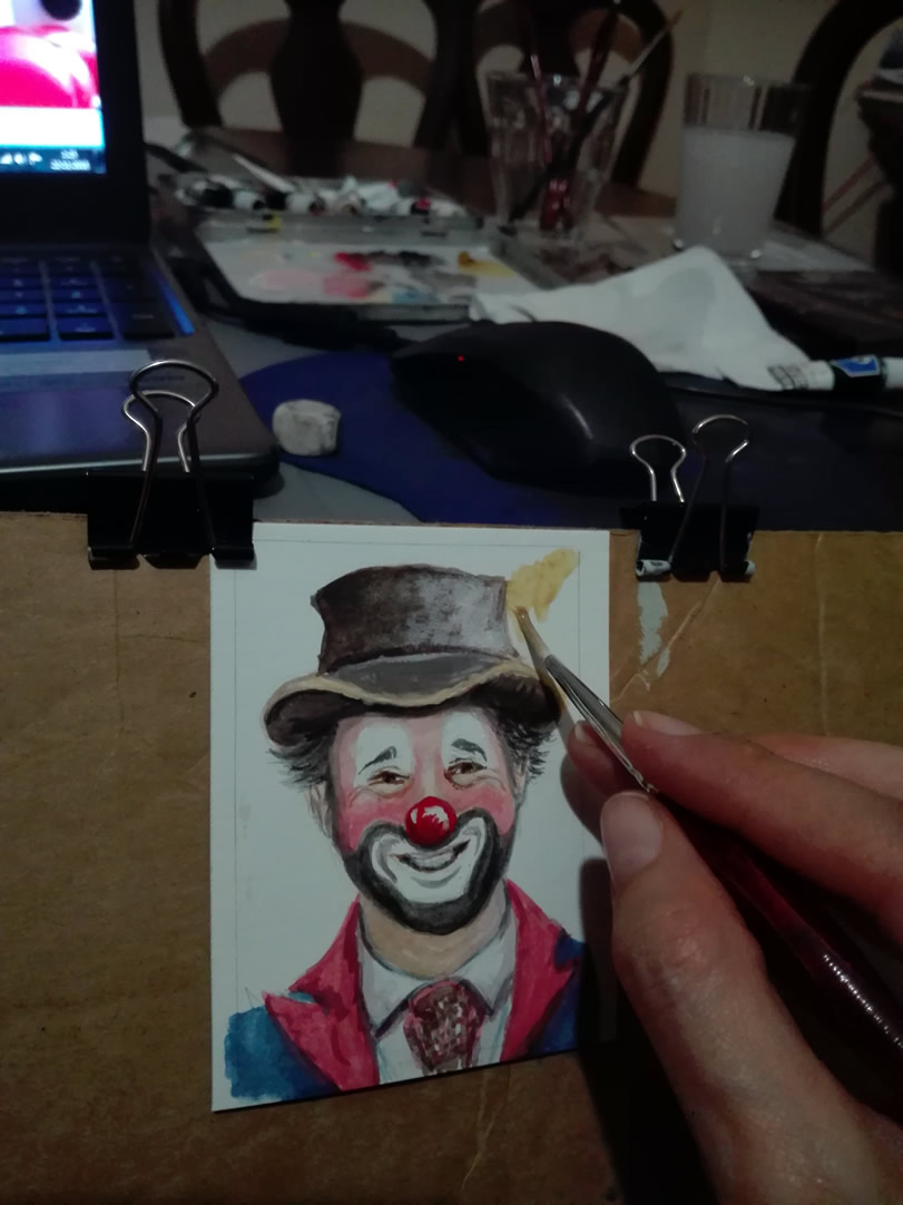 A Creative Journal of an Artist: ACEO Clown Portrait #78 "Sleepy the Clown"