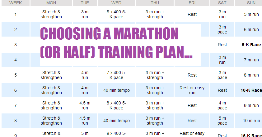 Choosing a Marathon Plan ~ Born and Read in Chicago